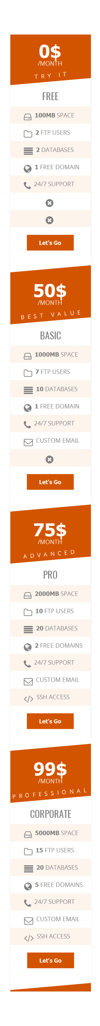 Slope - Flat Pricing Table by MondayFlight | CodeCanyon